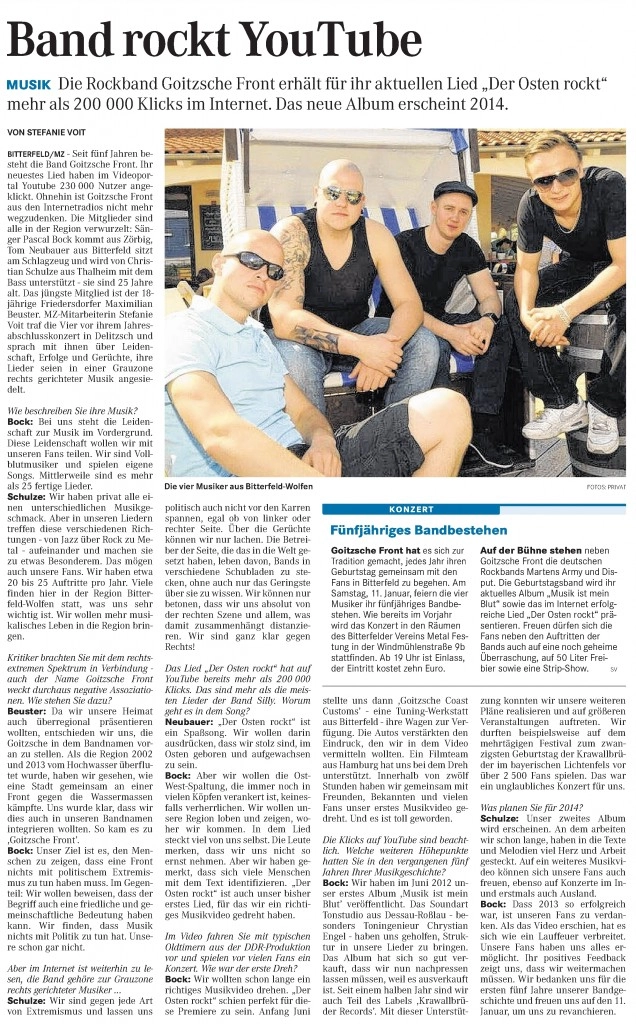 Mitteldeutsche Zeitung | Goitzsche Front